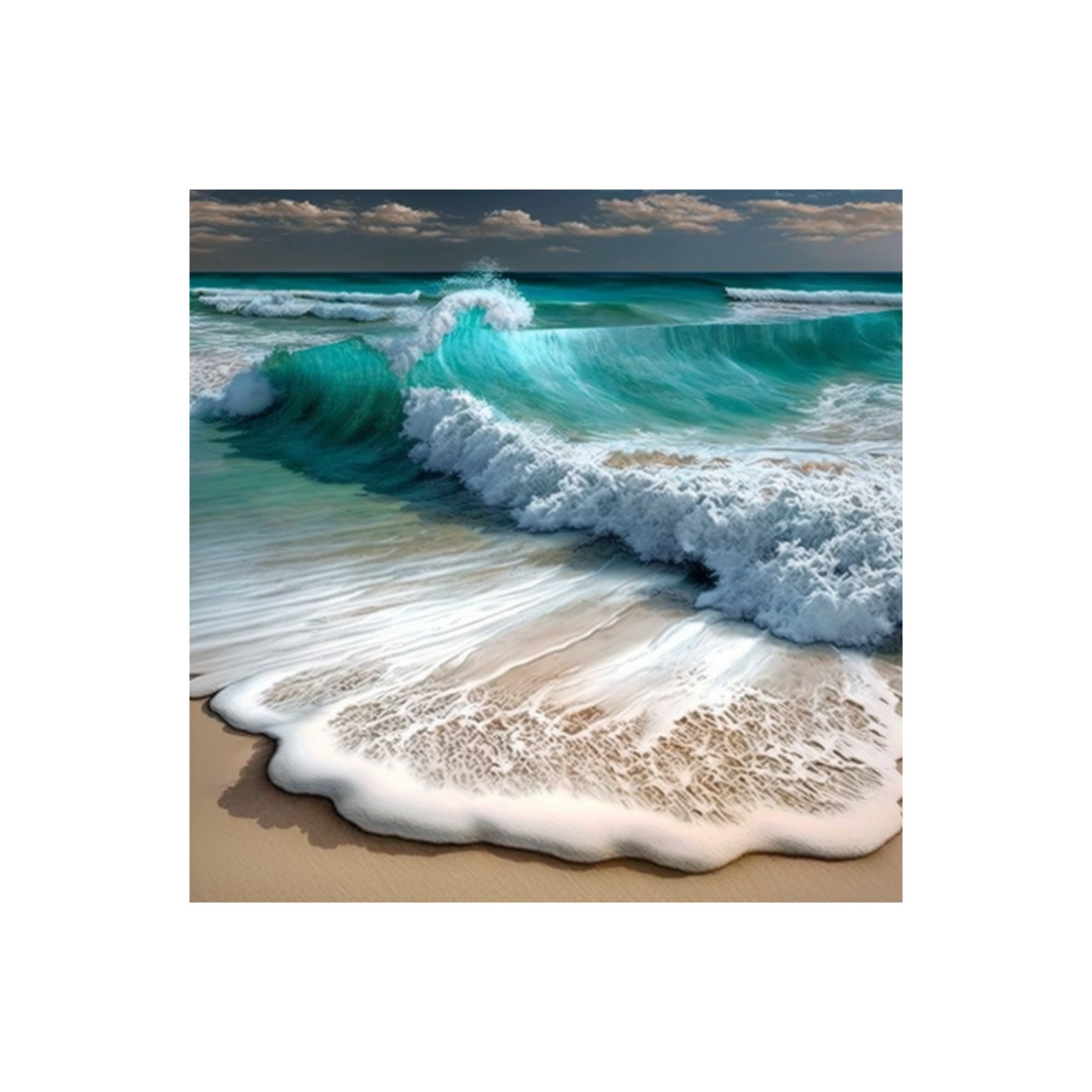 DIGITAL AI ART Ocean Waves on the Beach Home/office Wall Decor - Etsy