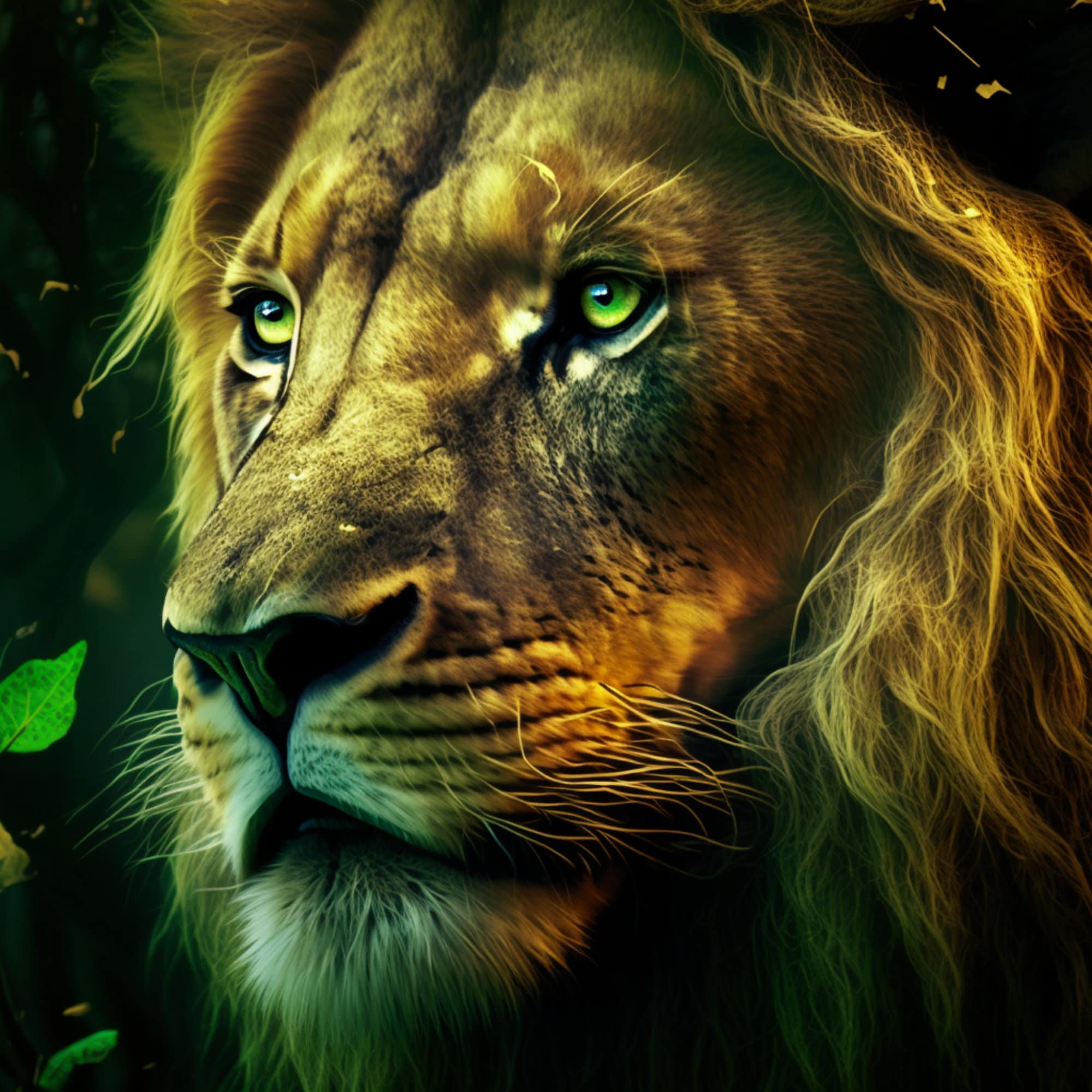 Digital AI Art Printable Lion Wall Decor - Etsy