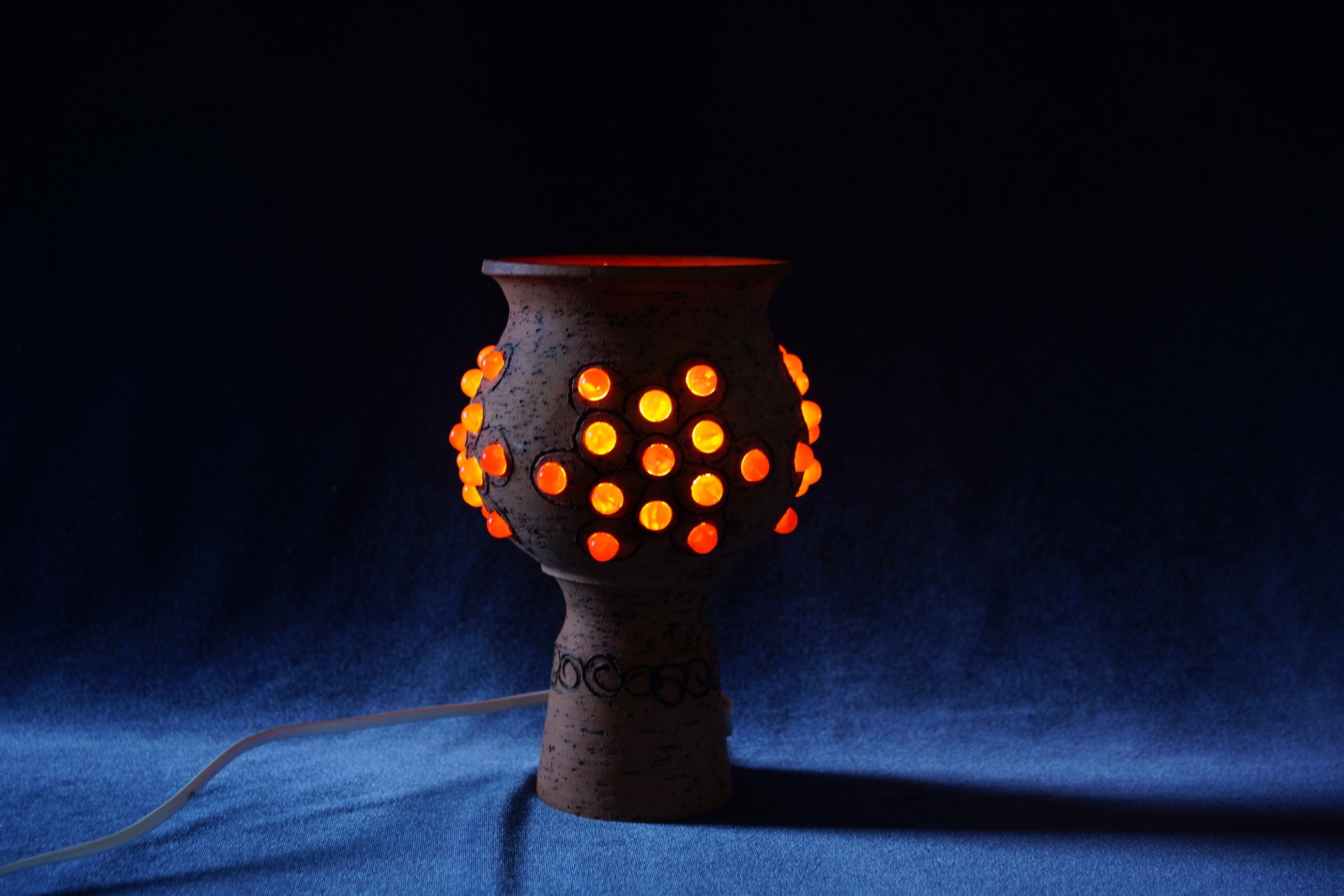 Vintage Swedish Clay Ceramic Table Lamp Night Light Handmade - Etsy