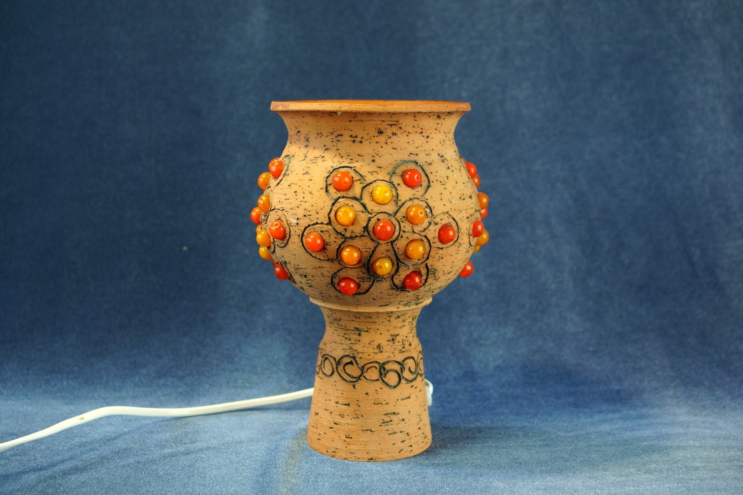 Vintage Swedish Clay Ceramic Table Lamp Night Light Handmade - Etsy