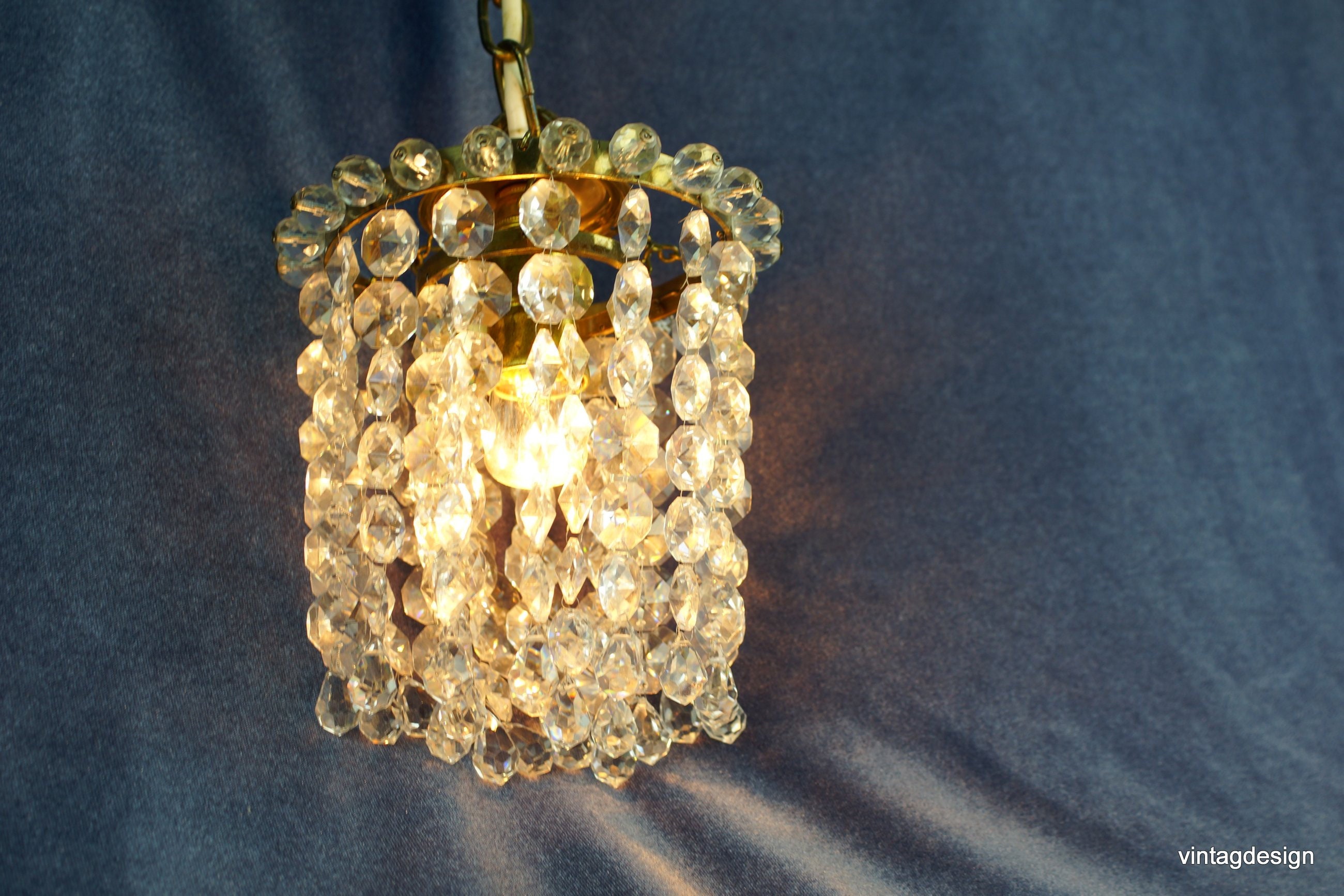 Swedish Brass and Stained Glass Lantern With Glass Blocks Stained Glass ...