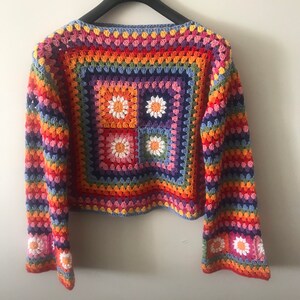 Handmade Crochet Colorful Sweater, Colorful Handmade Winter Sweater ...