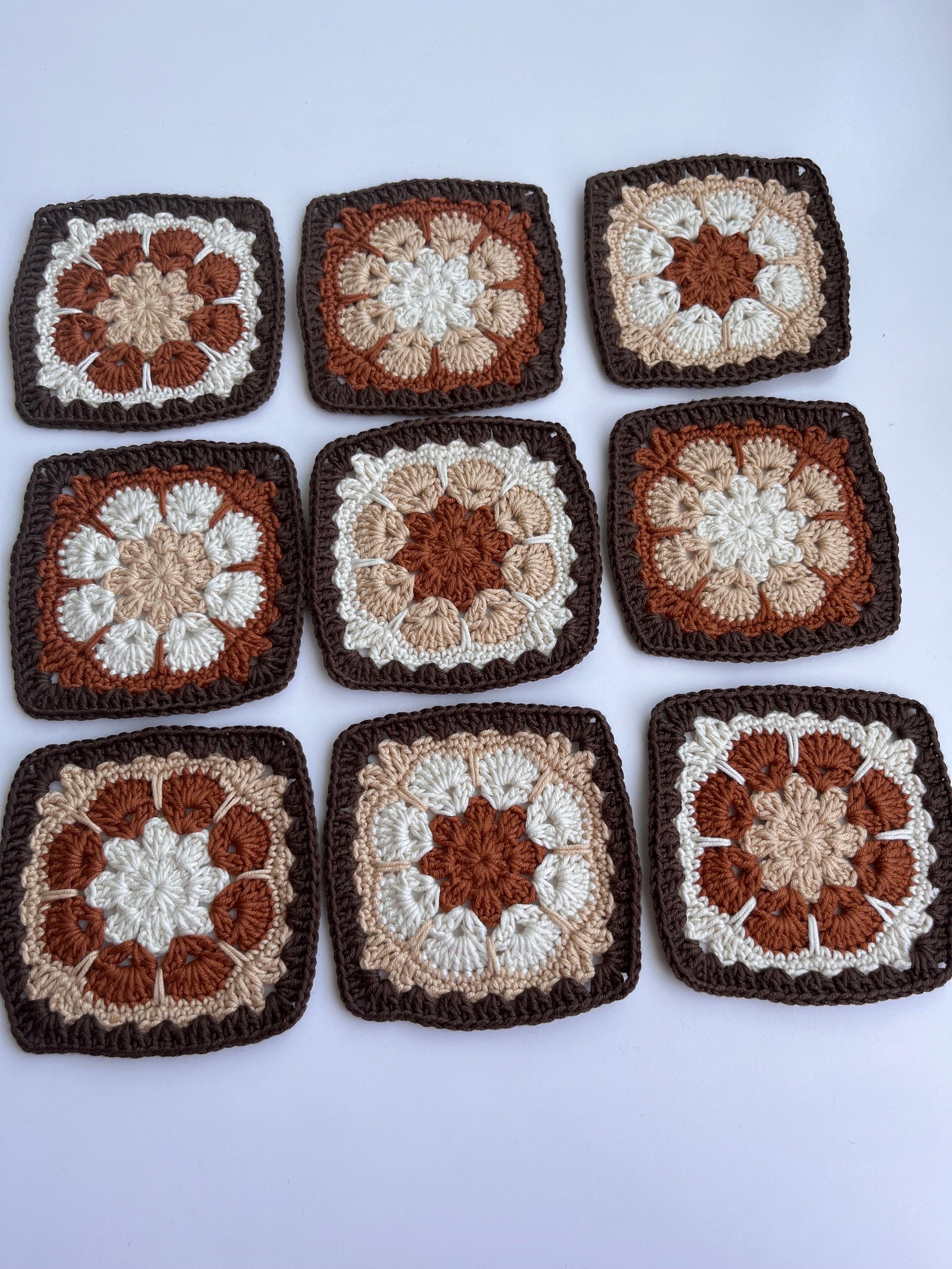 10 Pieces | Handmade Crochet Granny Square, Crochet Square, Hand Knit ...