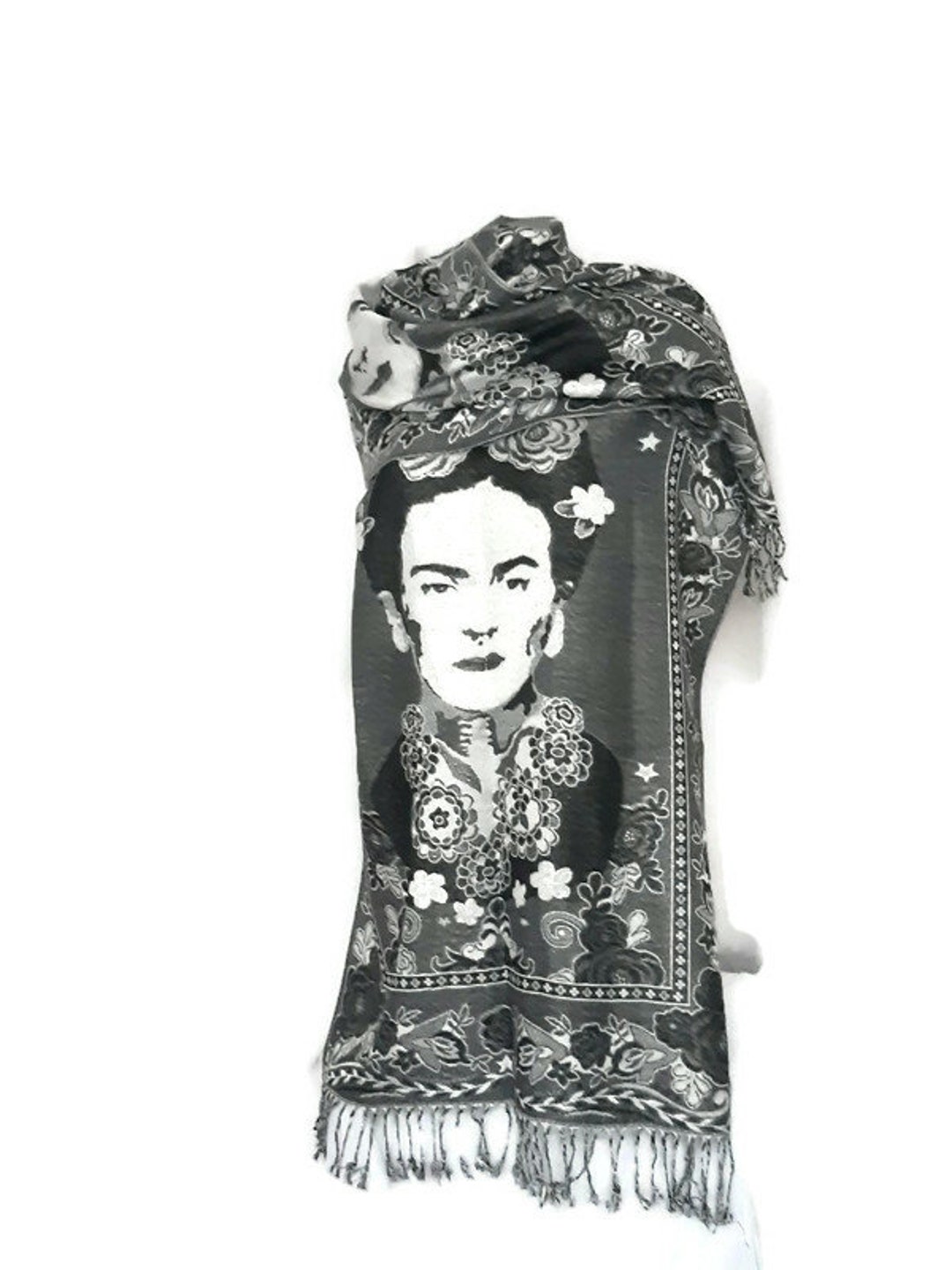 Doppelseitiger Schal Pashmina Rebozo mit Frida Design - Etsy Österreich