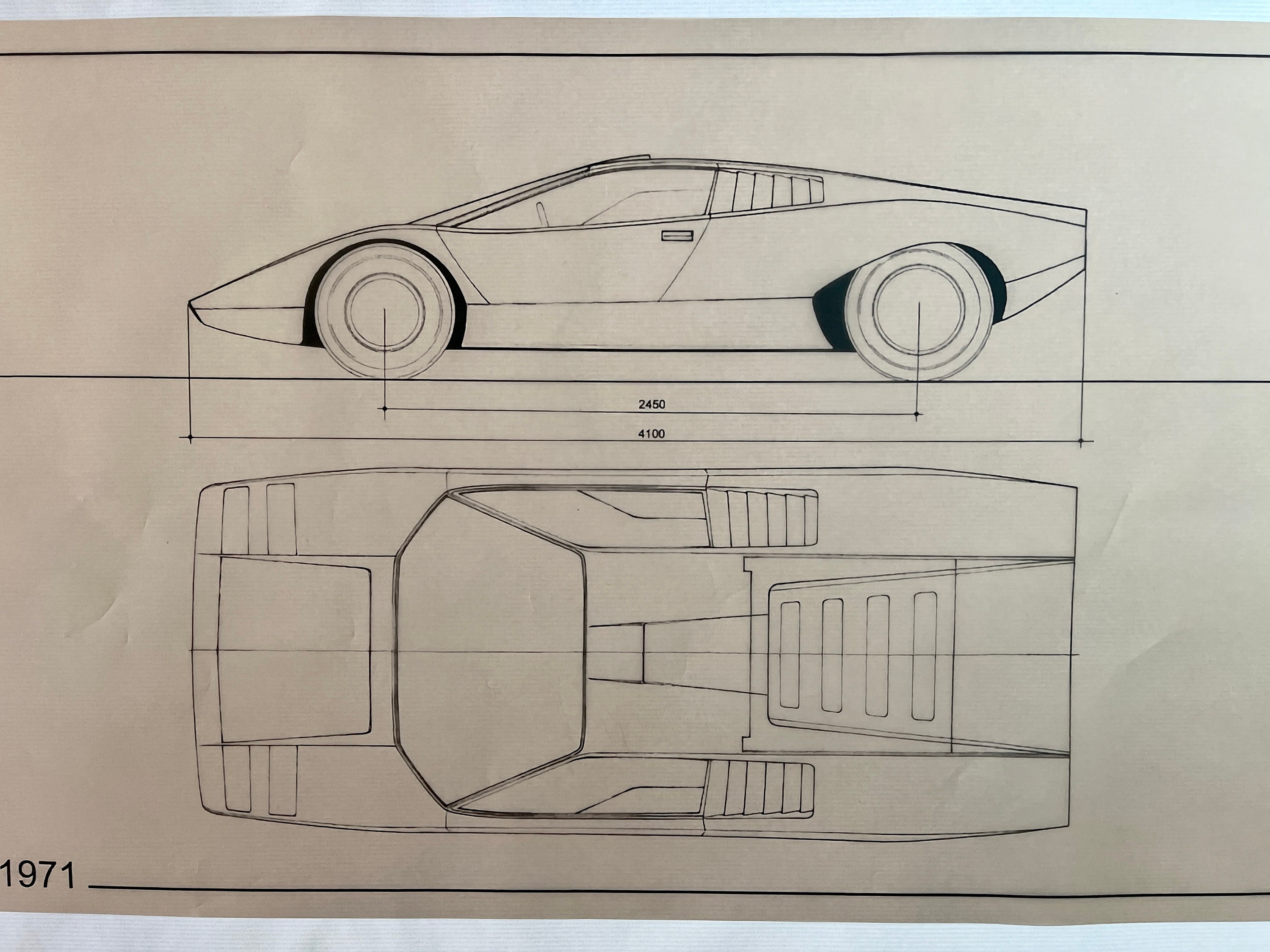 Original 1971 Lamborghini Countach Blueprint - Etsy