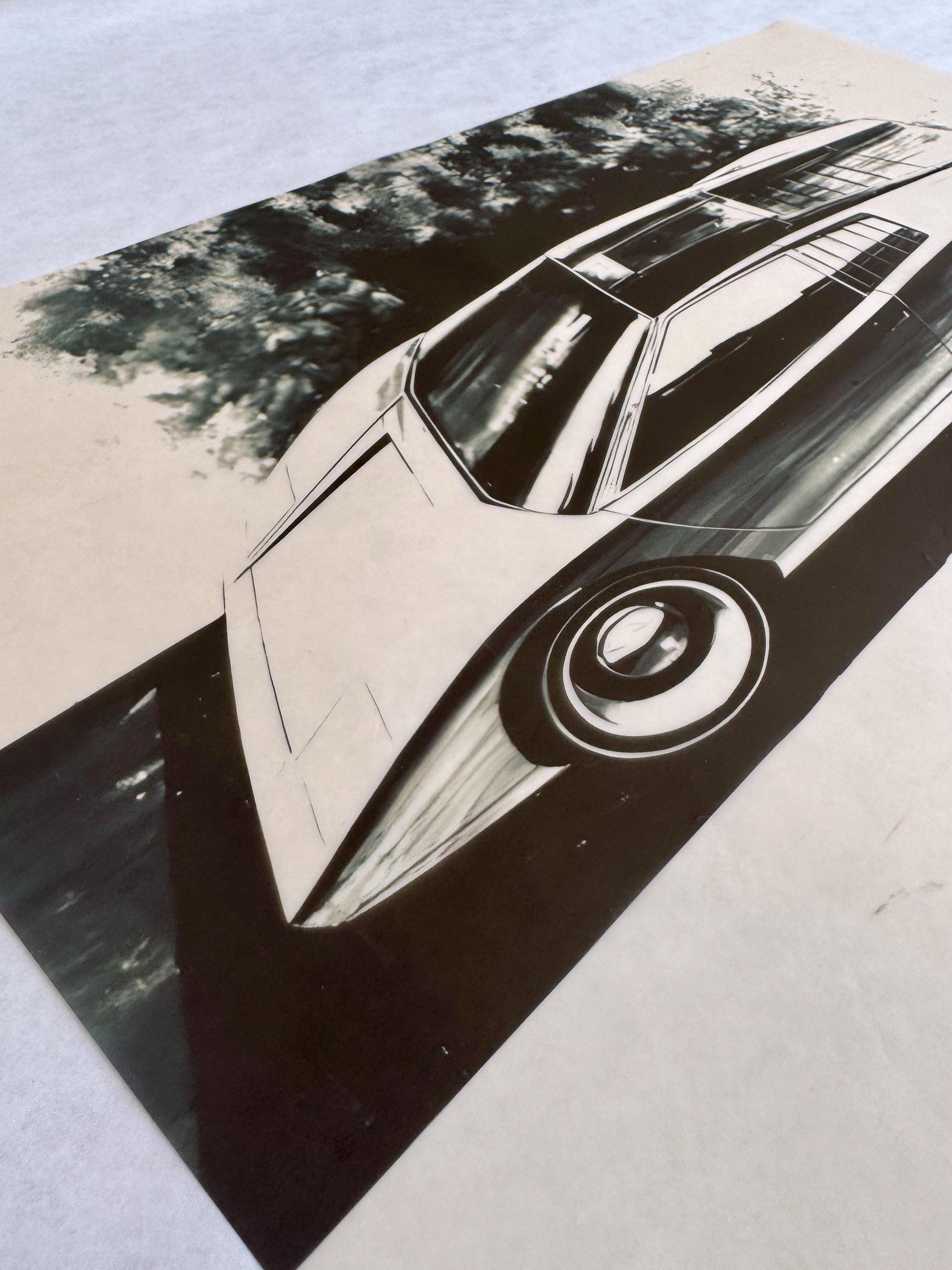 Original 1971 Lamborghini Countach LP500 Illustration Blueprint - Etsy
