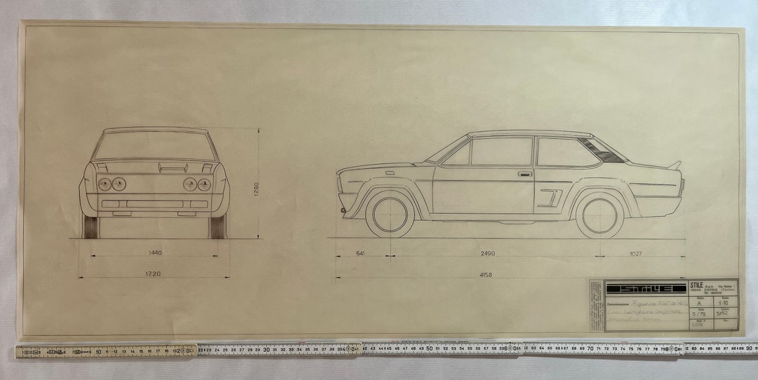 Original 1979 Fiat 131 Abarth Rally Blueprint - Etsy