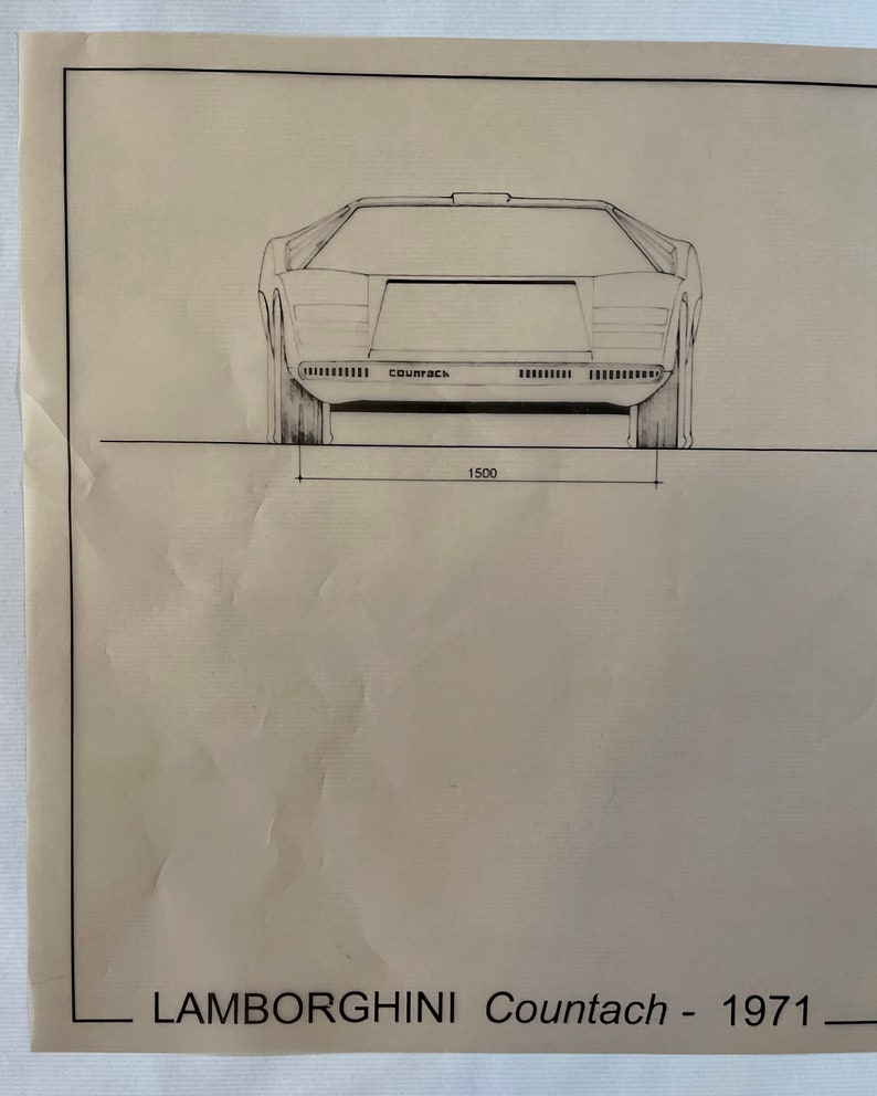 Original 1971 Lamborghini Countach Blueprint - Etsy
