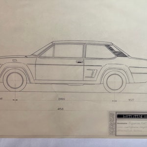 Original 1979 Fiat 131 Abarth Rally Blueprint - Etsy