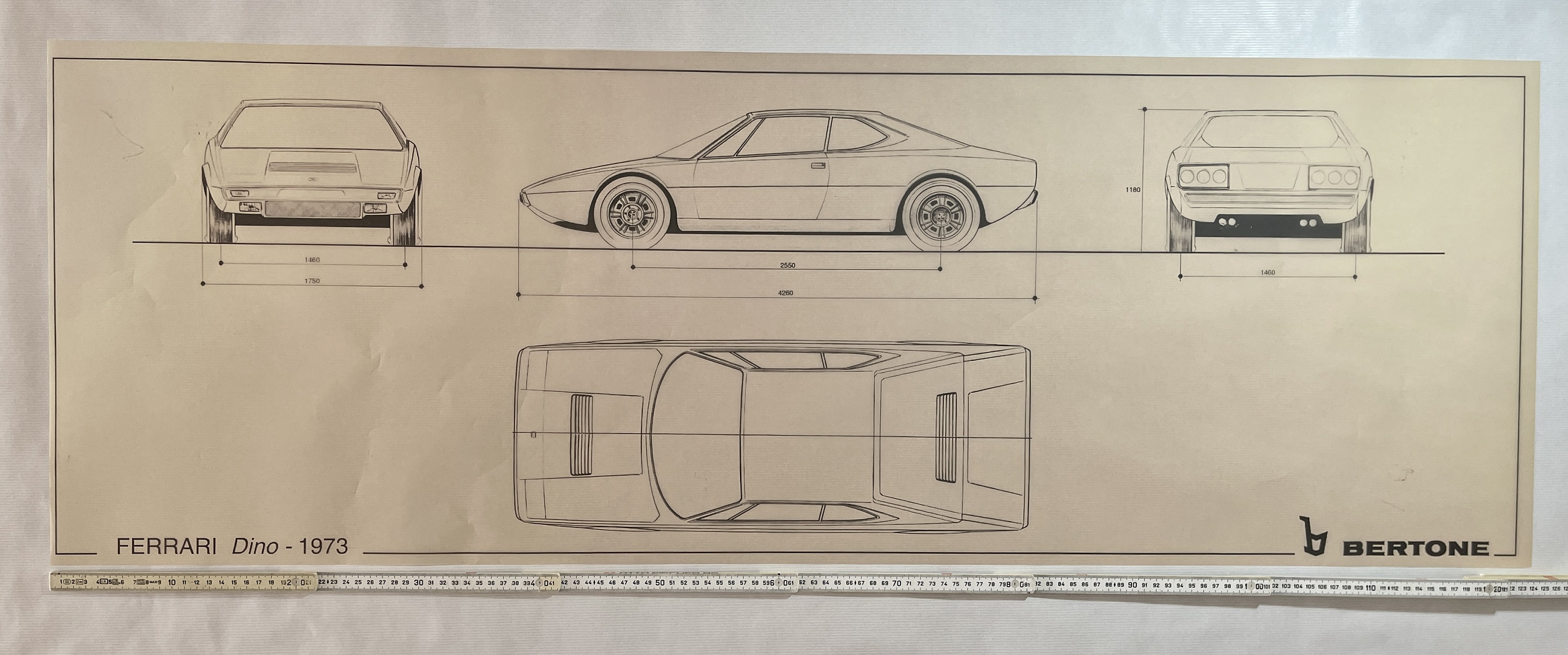 Original 1973 Ferrari Dino 308 GT4 Blueprint - Etsy