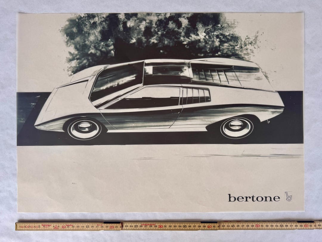 Original 1971 Lamborghini Countach LP500 Illustration Blueprint - Etsy