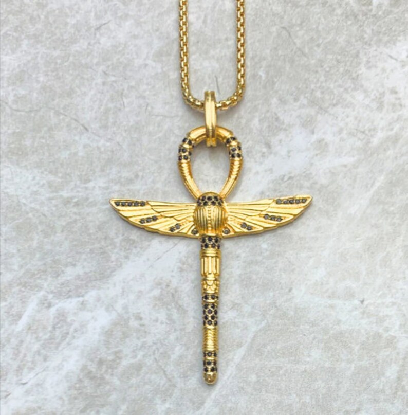 Ankh Cross of Life With Scarab Egyptian Protection Talisman Sterling ...