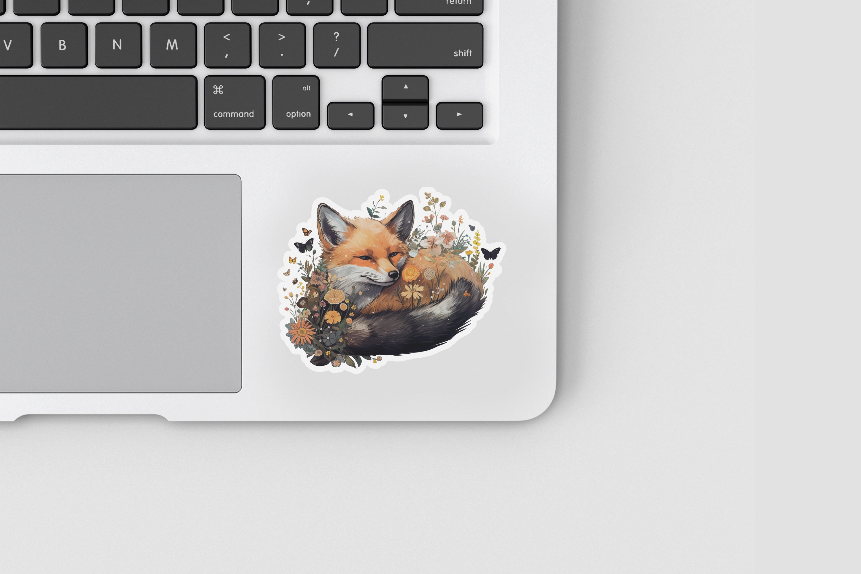 Cute Waterproof Vinyl Fox Sticker Fox Laying in Flowers - Etsy