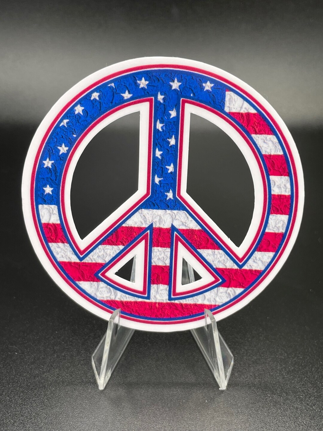 American Flag Peace Sign Vinyl Sticker - Custom Die Cut Waterproof ...
