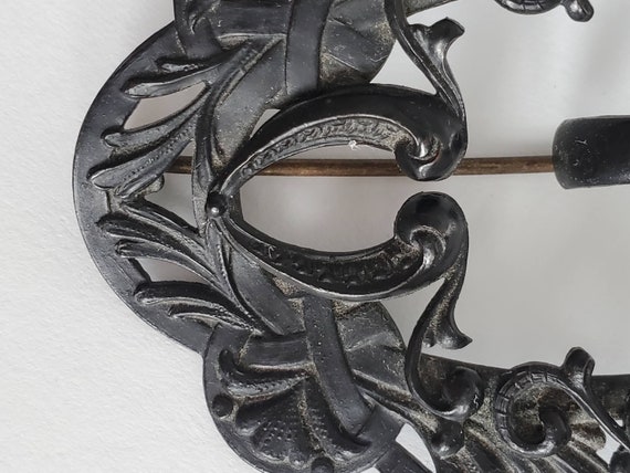 Antique 1900s Victorian Black Metal Scroll Design Sca… - Gem
