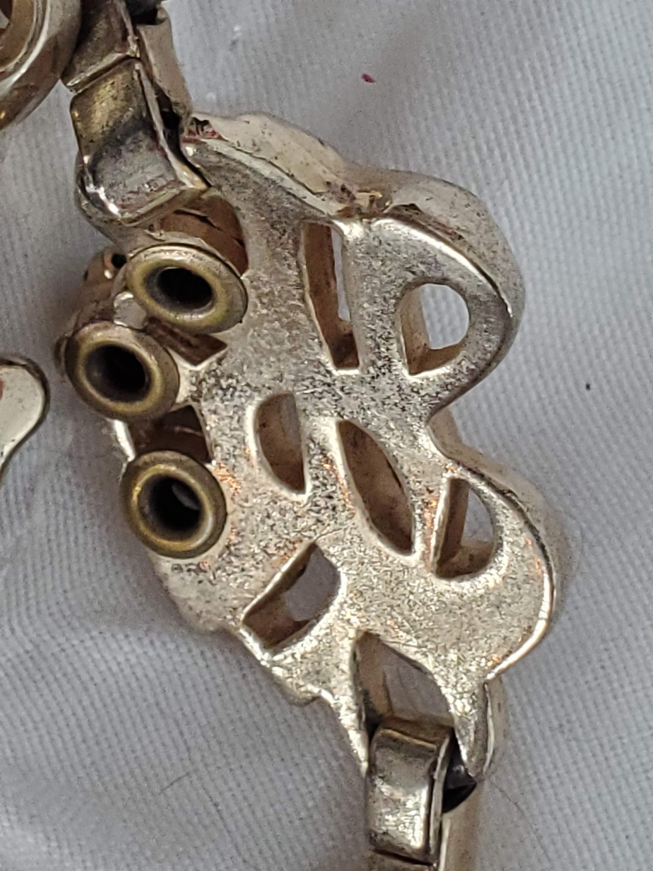 Vintage Rare Barclay Green and Clear Crystal Rhinestone Goldtone ...