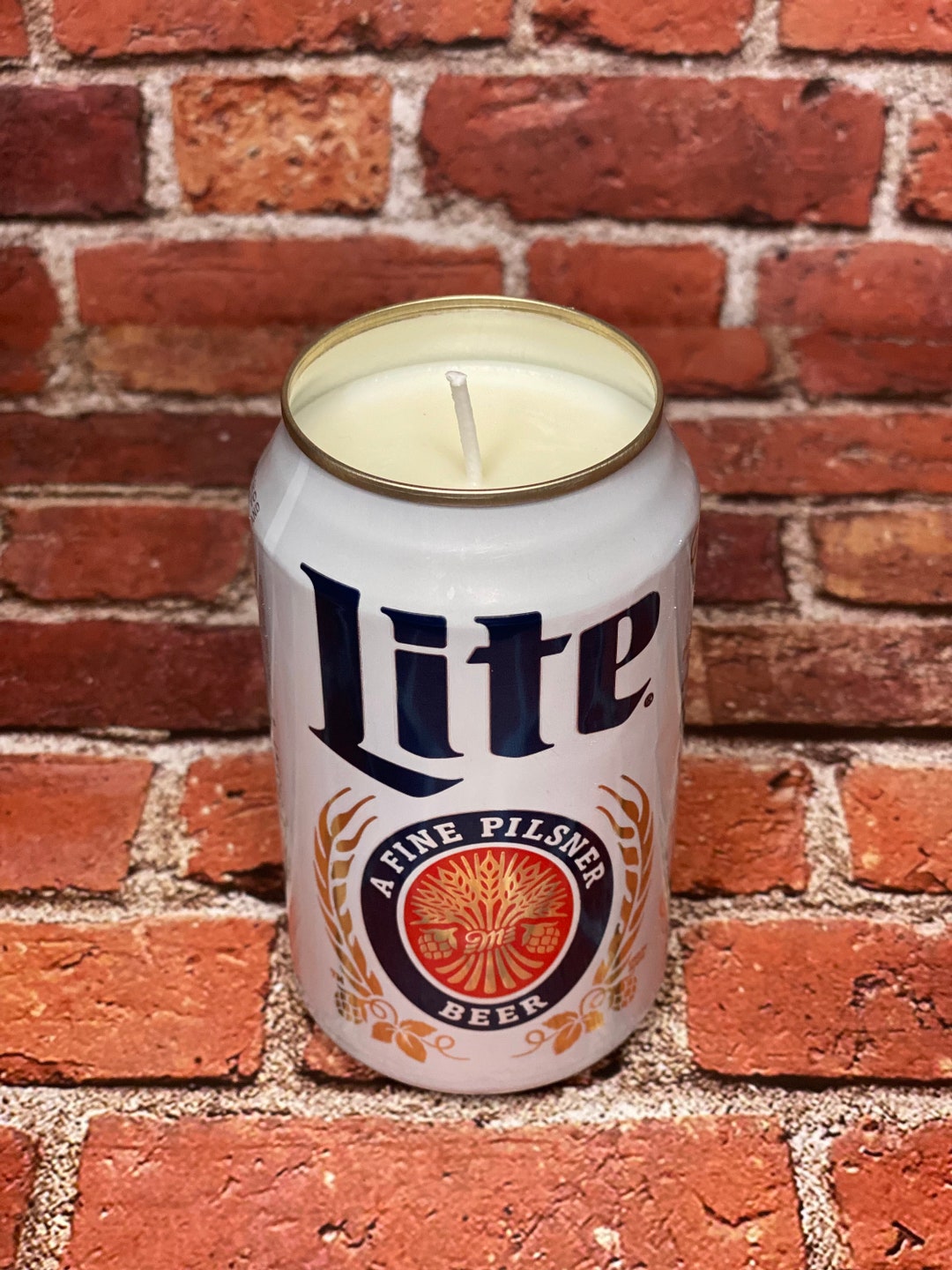 Miller Lite Beer Can Candle 12oz Hand Poured Custom Scented Soy Wax ...