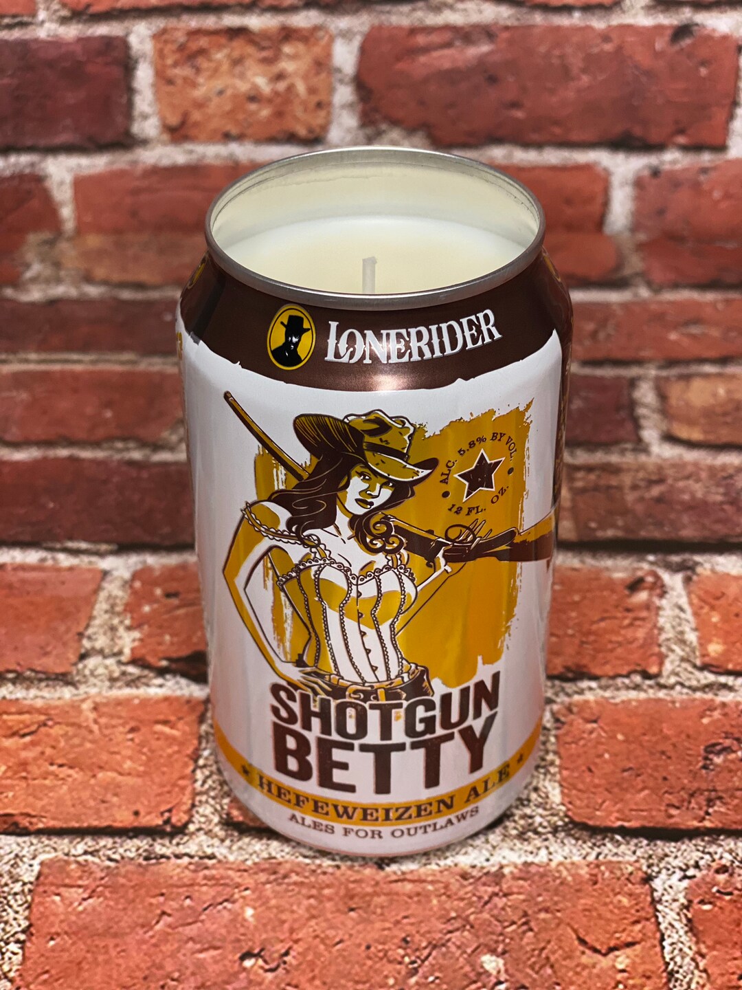 Shotgun Betty Beer Can Candle 12oz Hand Poured Custom Scented Soy Wax ...