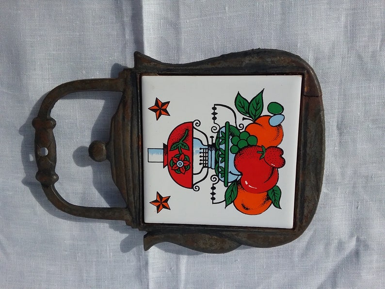 Vintage Cast Iron Coaster Japanese Cast Iron Kitchen Tile - Etsy