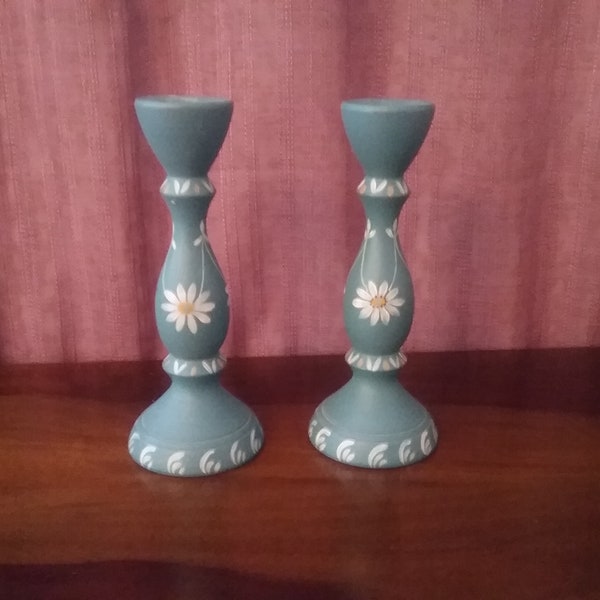 Painted Candlesticks - Etsy