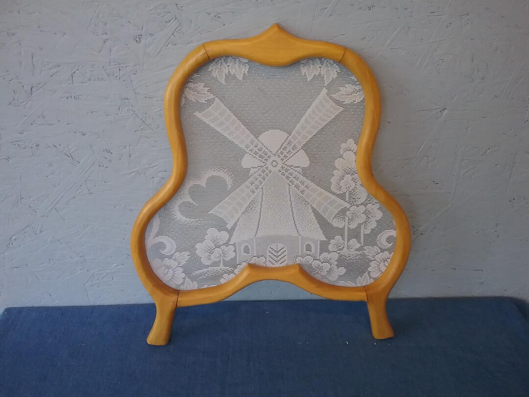 Vintage Lace Window Screen, Dutch Window Decoration, Windmill Pattern ...