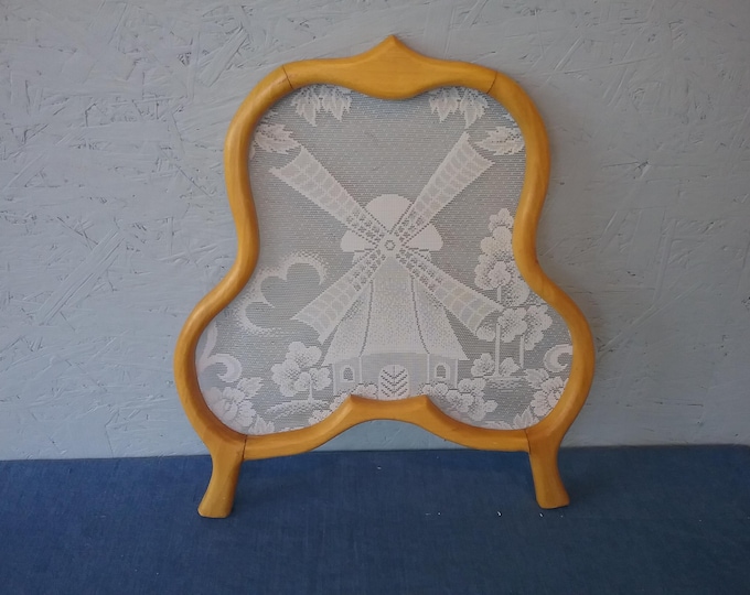 Vintage Lace Window Screen, Dutch Window Decoration, Windmill Pattern ...