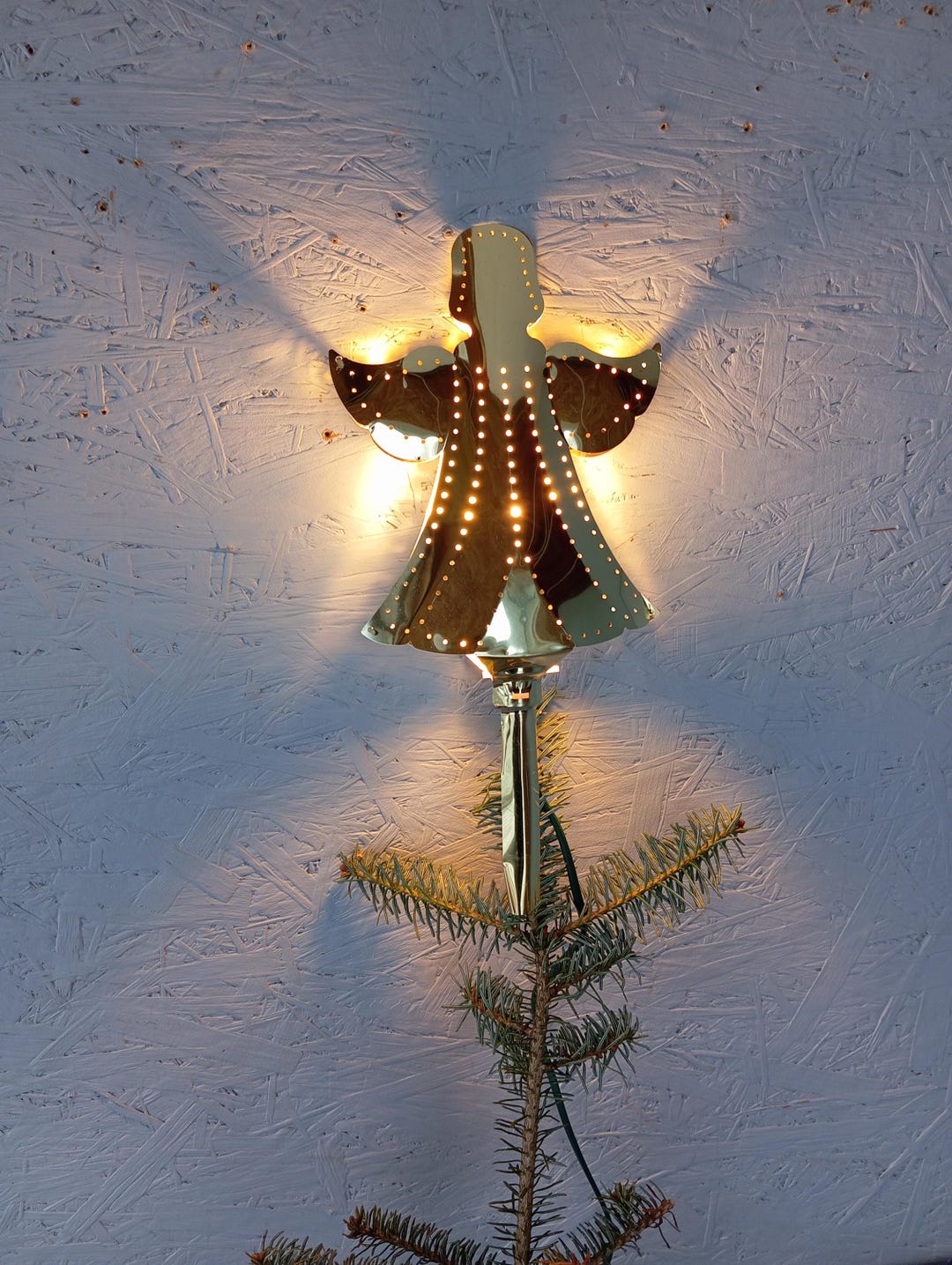 Vintage Swedish Angel Christmas Tree Topper: Glowing Metal Decor - Etsy