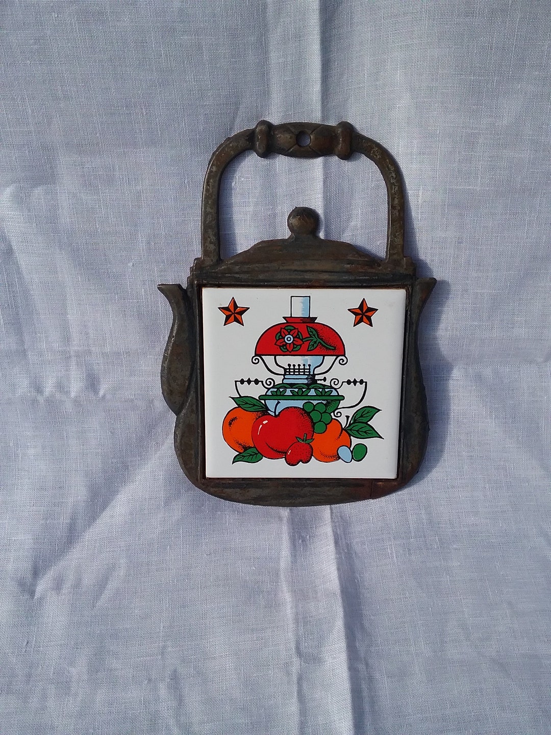 Vintage Cast Iron Coaster Japanese Cast Iron Kitchen Tile - Etsy