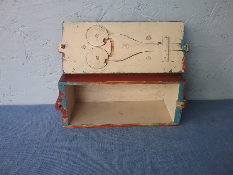 Vintage Wooden Combination Lock Box, Floral Painted Secret Key Box ...