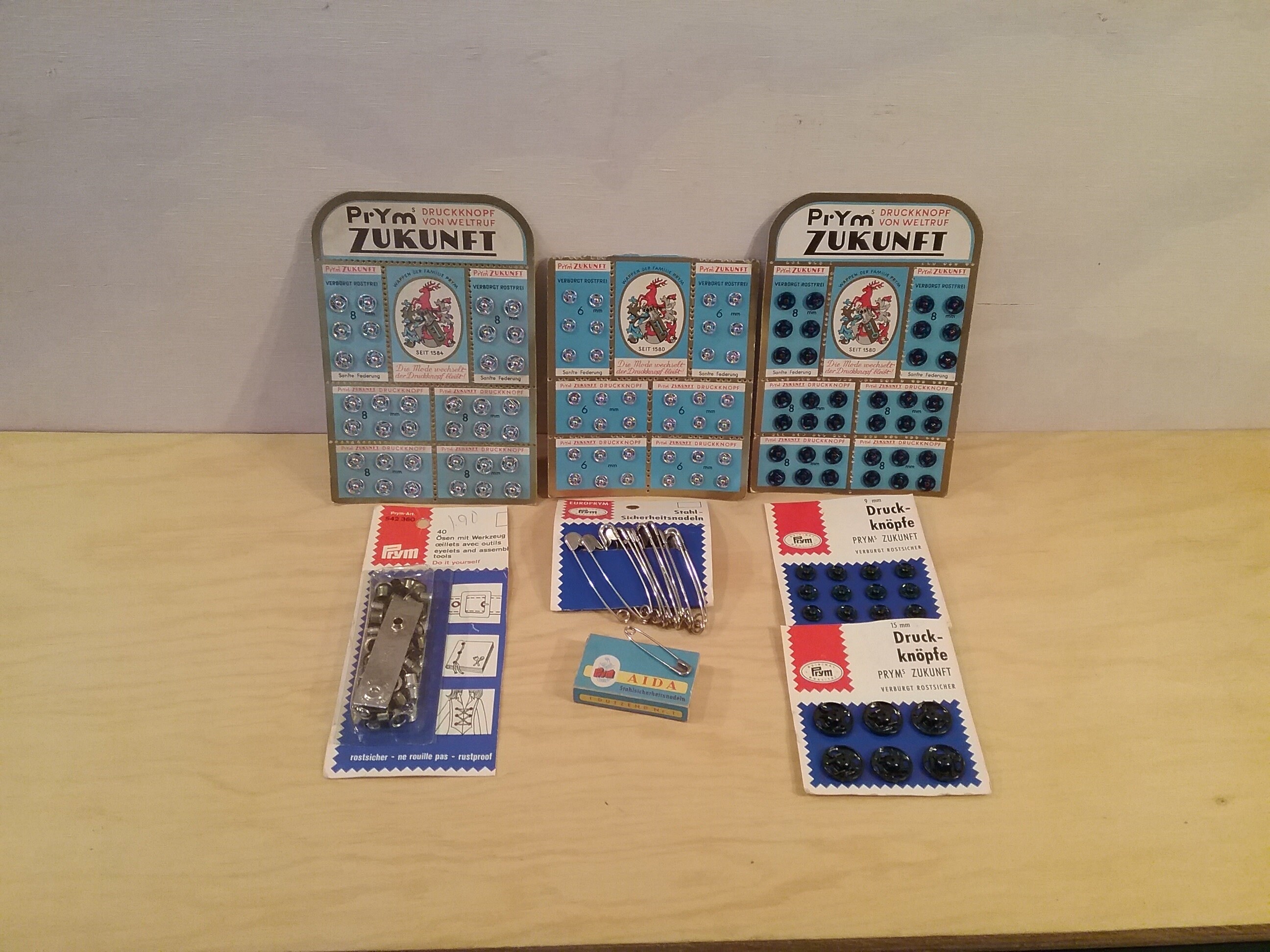 Prym Snaps Sew on Snaps/vintage Snap Buttons/pryms Vintage Safety Pins ...