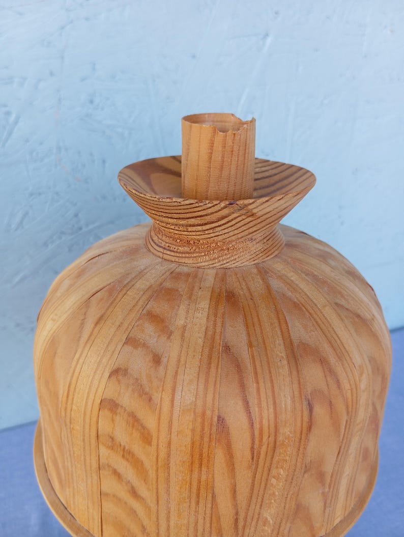 Vintage Carved Wood Electric Lamp: Rustic Allmoge Style - Etsy