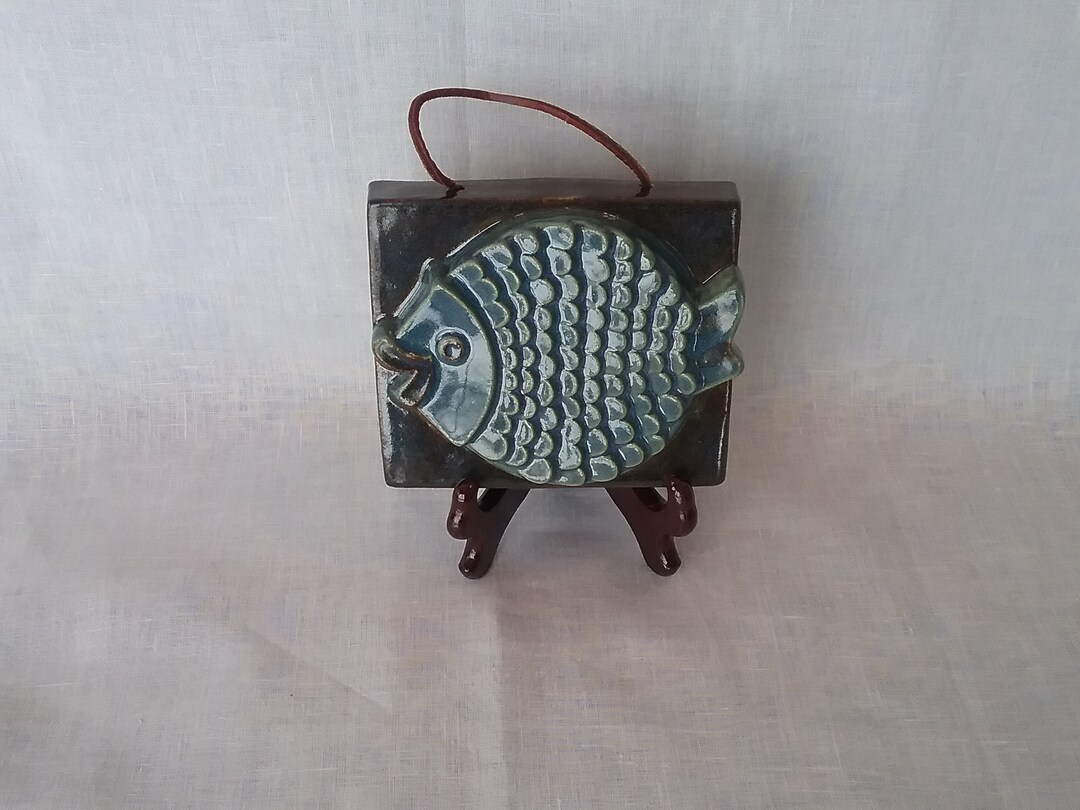 Vintage Swedish Stoneware Fish Wall Plaque, Willy Fischer Ego Stengods ...