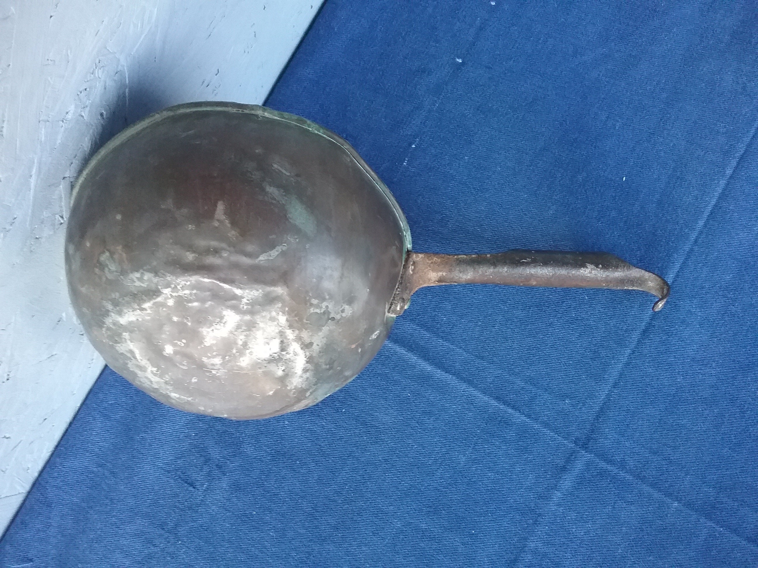 Antique Copper and Wrought Iron Ladle, Handmade Ladle, Copper Spoon ...