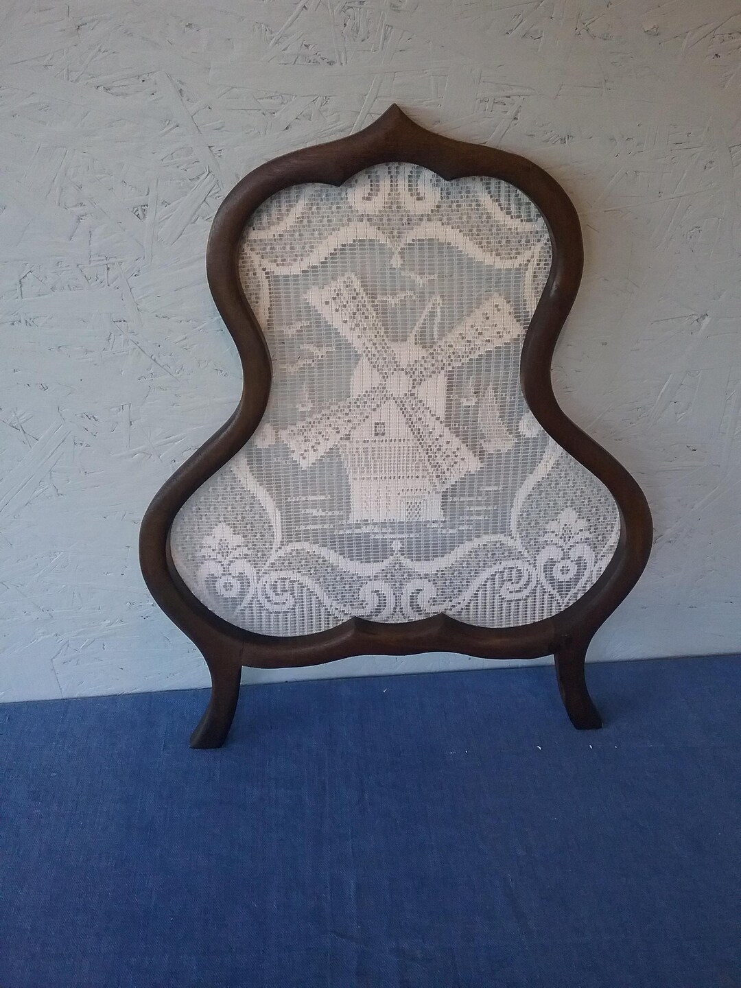 Vintage Lace Window Screen, Dutch Window Decoration, Windmill Pattern ...