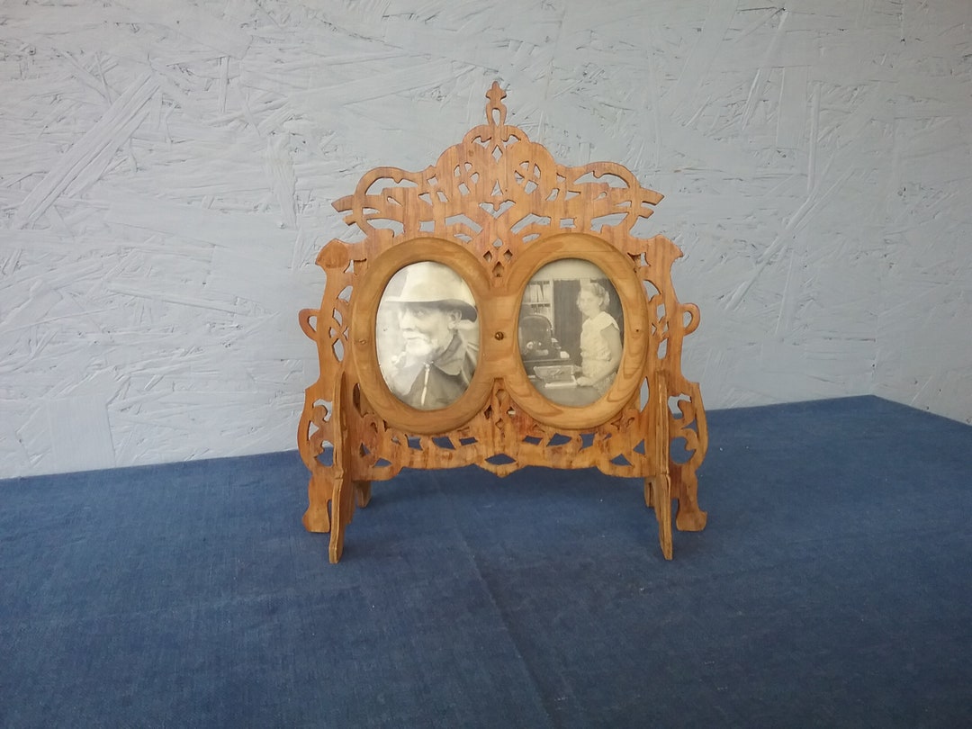 Scandinavian Antique Wooden Frame for Two Photos, Late 1800s, Handmade ...