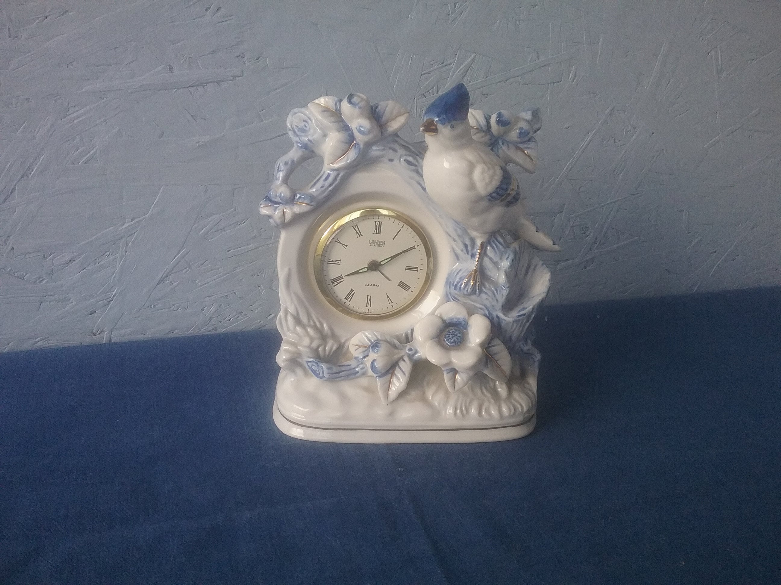 Vintage Landex Royal Craft Clock, Porcelain Clock, Mantel Clock ...