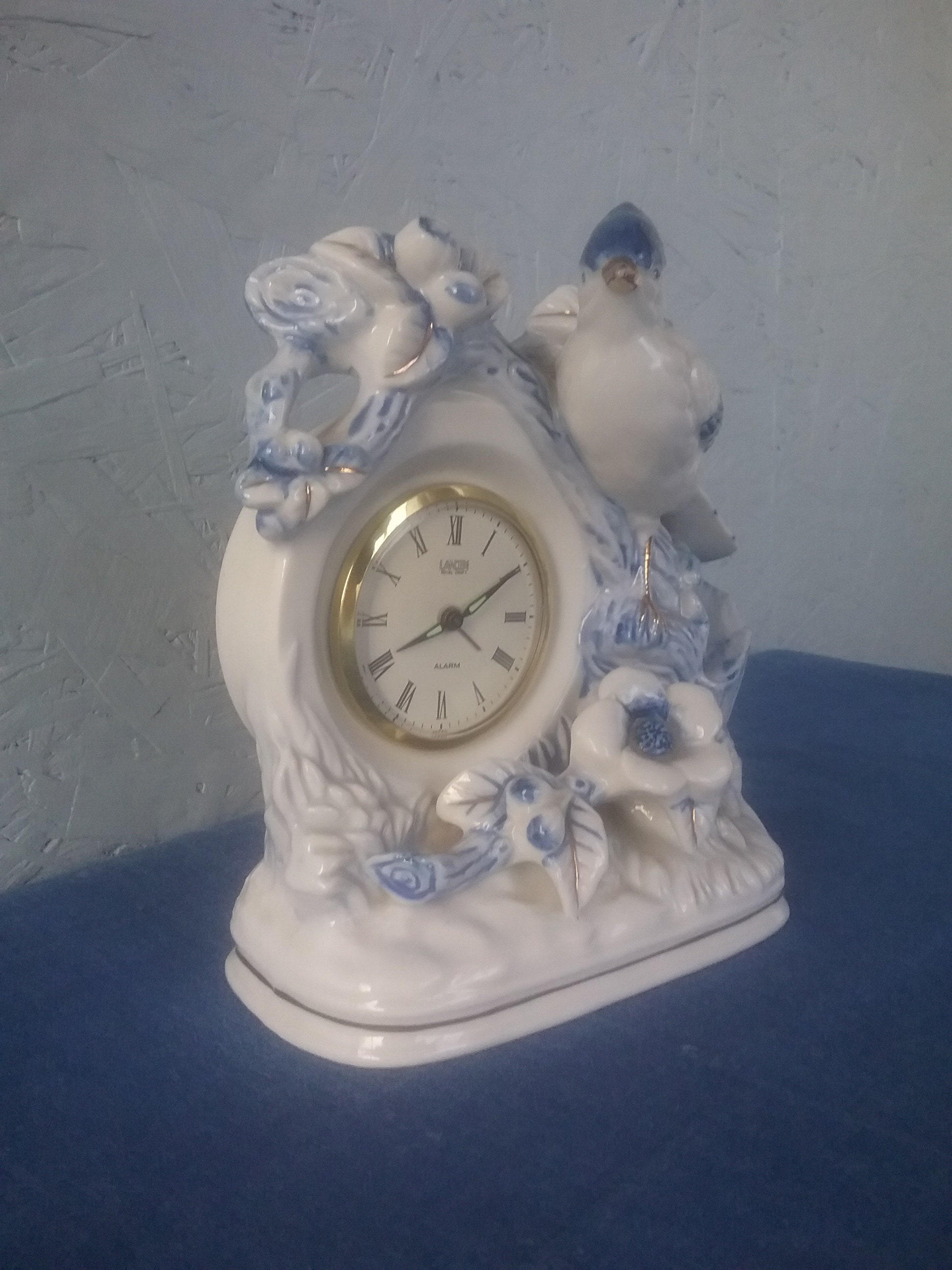 Vintage Landex Royal Craft Clock, Porcelain Clock, Mantel Clock ...