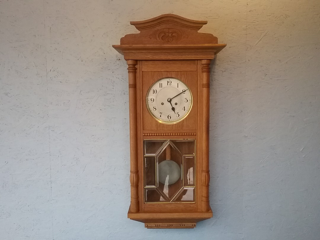 Large Antique Kienzle Wall Clock 1898-1920, Wall Clock, German Wooden ...