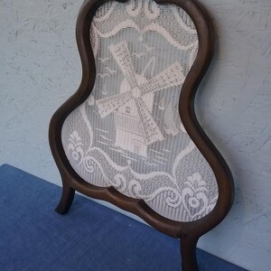 Vintage Lace Window Screen, Dutch Window Decoration, Windmill Pattern ...