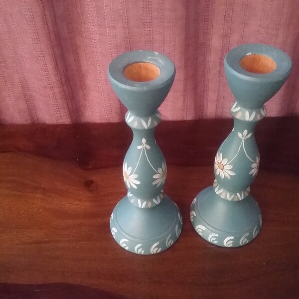 Painted Candlesticks - Etsy
