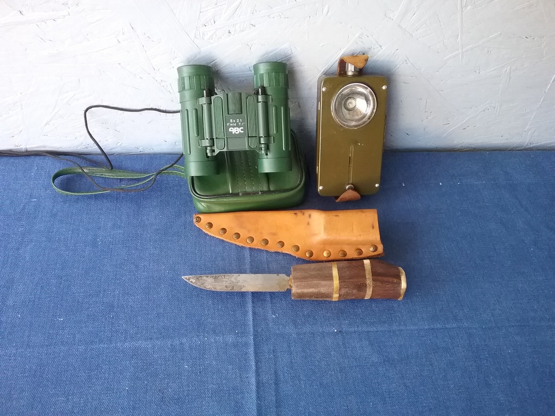 Vintage Swedish Survival Kit, Binoculars, Flashlight, Hunting Knife - Etsy