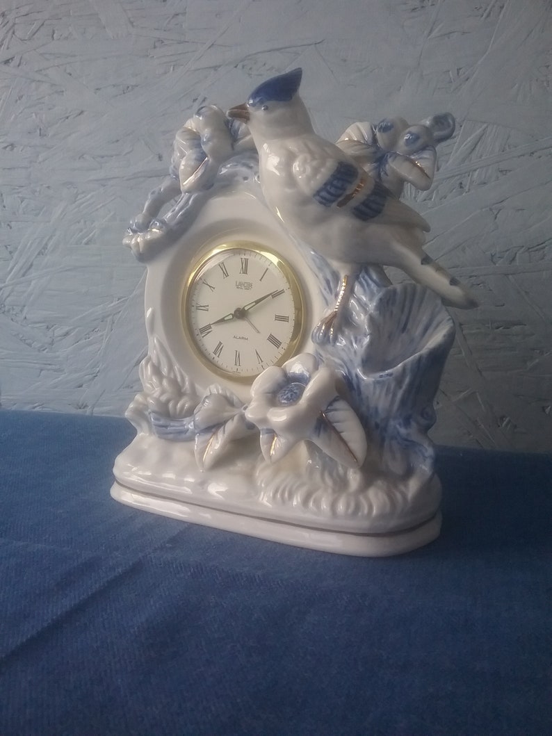Vintage Landex Royal Craft Porcelain Clock: Japanese Mantel Decor ...