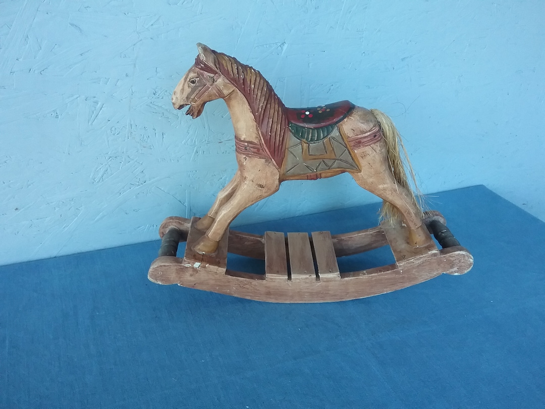 Swedish Small Rocking Horse Hand Carved and Painted, Scandinavian ...
