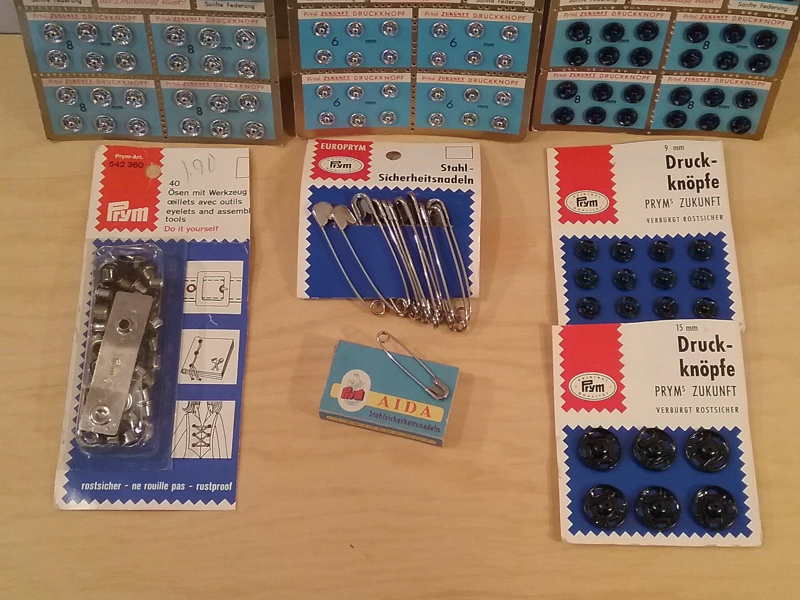 Prym Snaps Sew on Snaps/vintage Snap Buttons/pryms Vintage Safety Pins ...