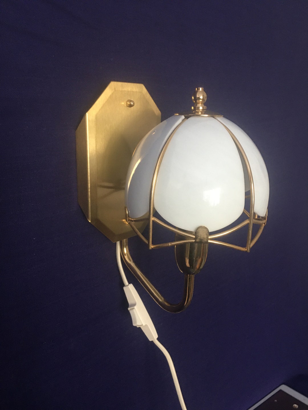 RAF Wall Lamp/gold Vintage Wall Lamp/wall Lamp With Glass Shade ...
