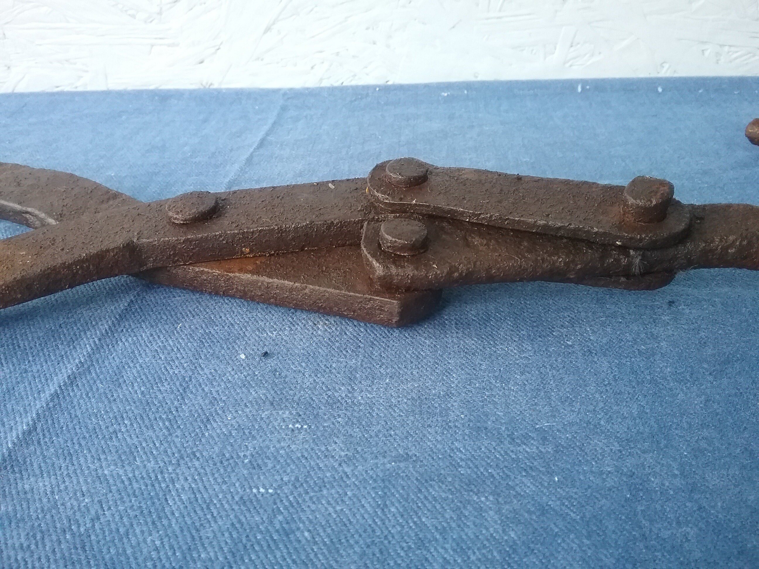 Hand Forged Iron Swedish Hook Wood Log Pulling Clamp, Antique Hook ...