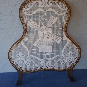 Vintage Lace Window Screen, Dutch Window Decoration, Windmill Pattern ...