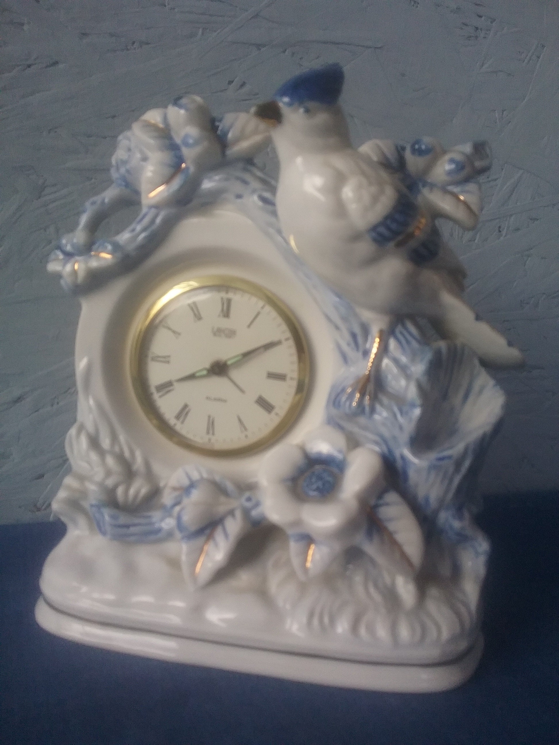 Vintage Landex Royal Craft Clock, Porcelain Clock, Mantel Clock ...