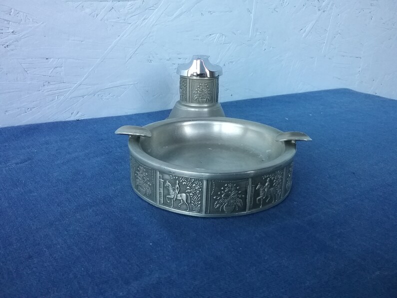 Vintage Ronson Table Lighter and Ashtray, Norwegian Pewter Set - Etsy