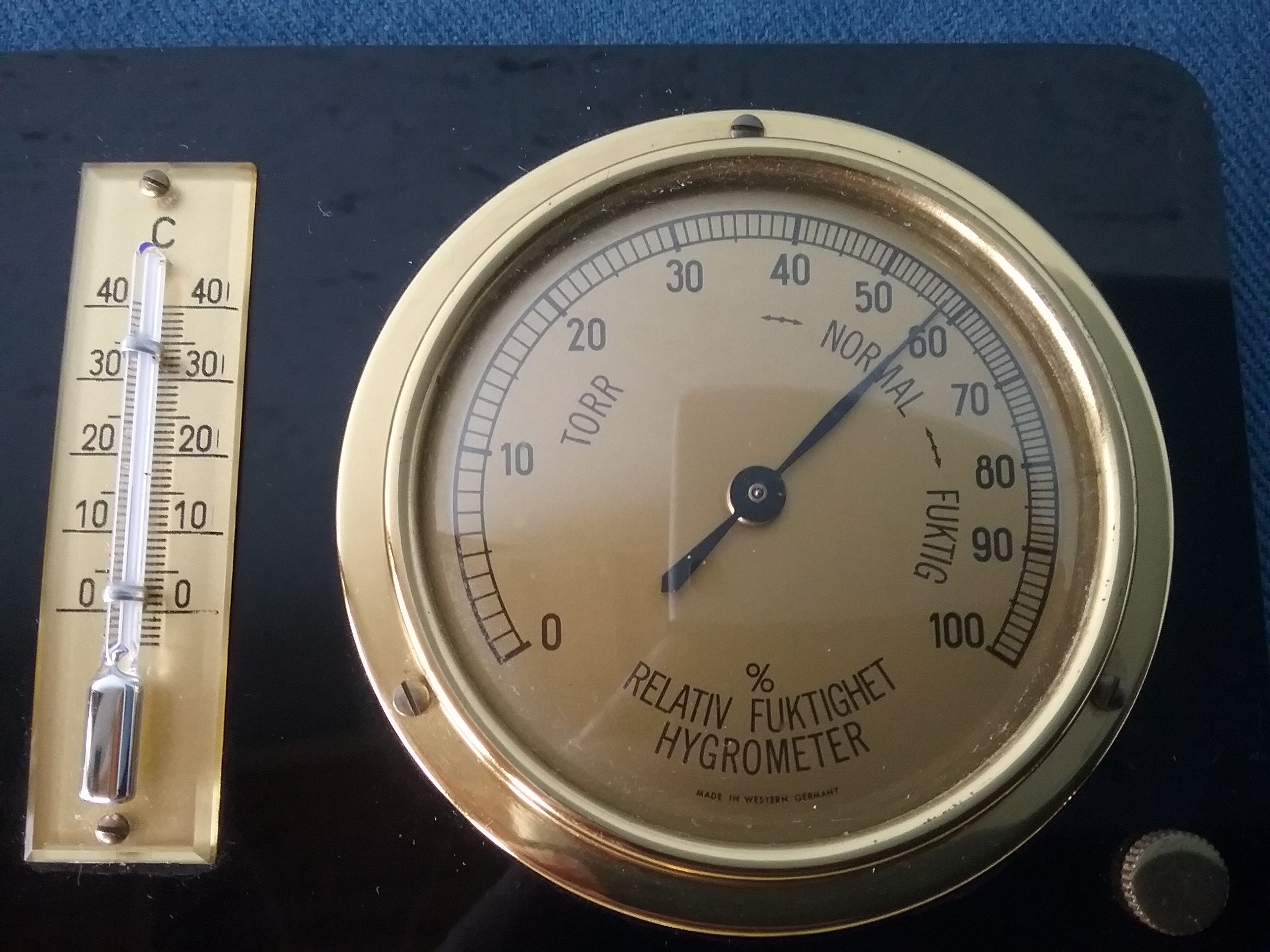 Vintage Weather Station, Thermometer, Barometer, Hygrometer, Analog ...